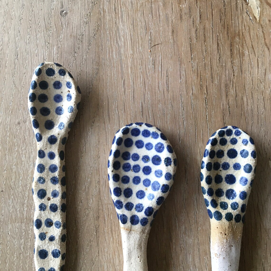 CUSTOM Clay Spoons, Blue Clay Spoons, Unique Pottery Spoon, Salt Sugar ...