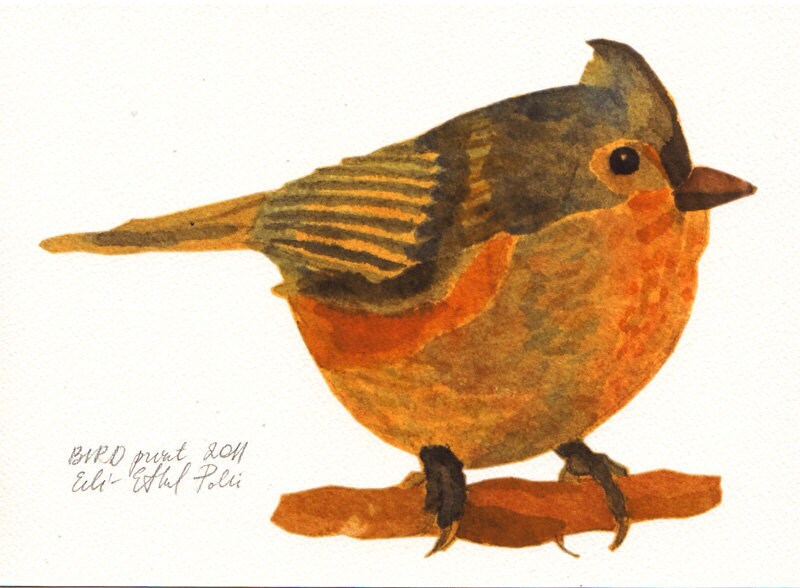 Bird Art Print Illustration Drawing Woodland Home Decor Scandinavian ...