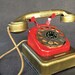 Red and Gold Antique Tin Toy Telephone. Rescued Vintage Money Box ...