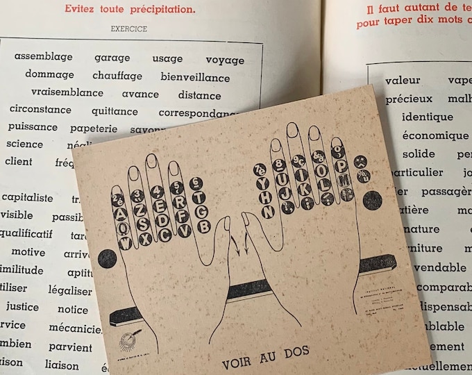 Vintage AZERTY Typing Learning Book. Retro Typewriter Practicing French ...