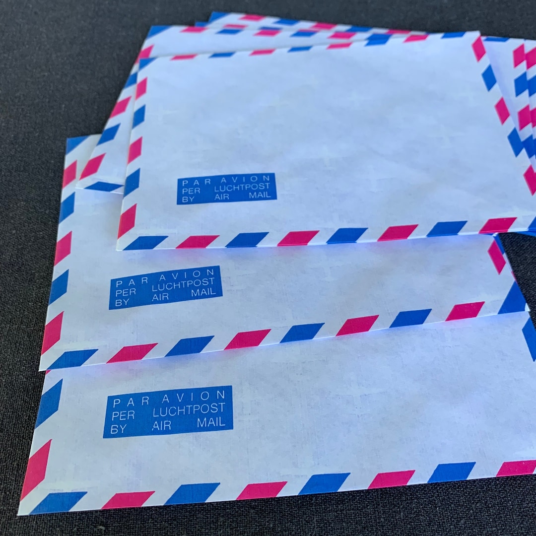 Vintage Air Mail Envelopes Set of 12 Identical. Snail Mail Writers Ooak ...