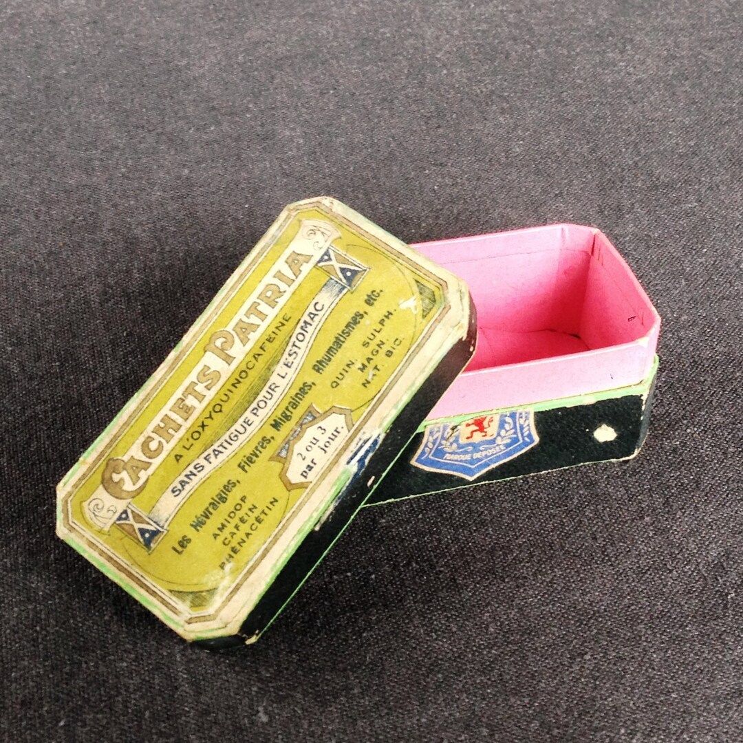 Vintage Cardboard Apothecary Green Pink Pill Box. Medicine - Etsy