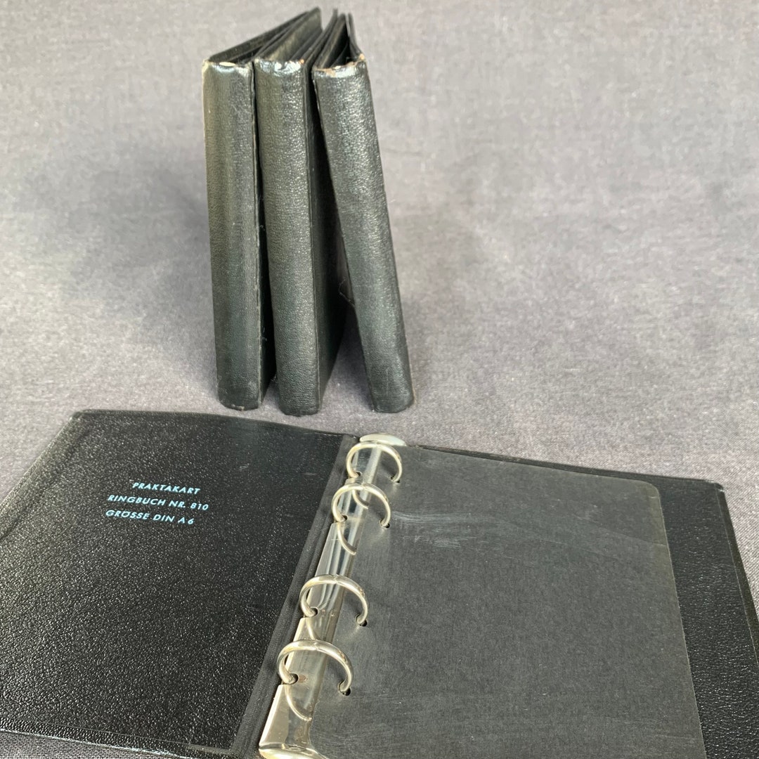 Antique Rescued Mini Black Binders Set of 4 Retro Office Supply to ...