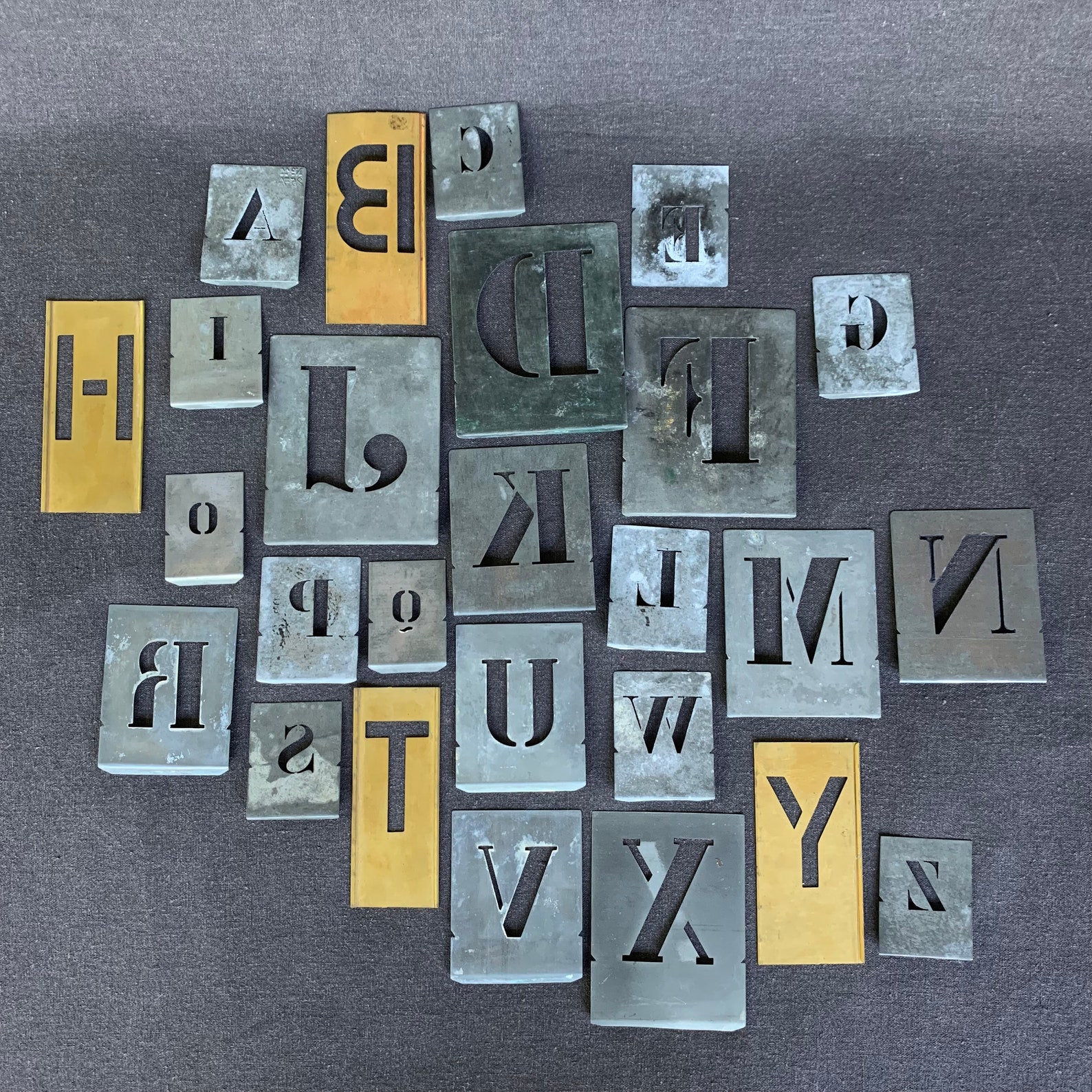 Vintage Stencil Alphabet. Complete A to Z Mixed Matched Set. Craft ...