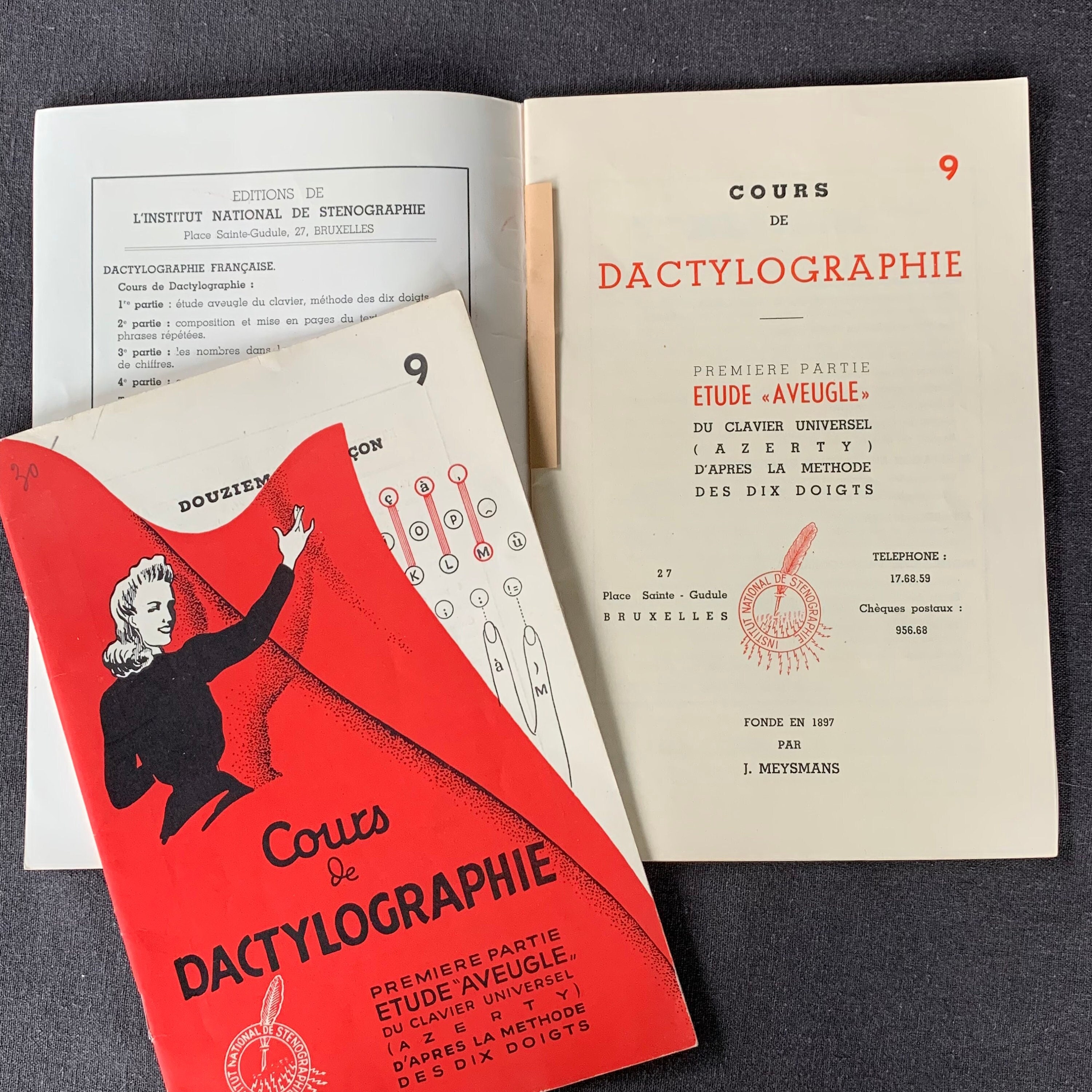 Vintage AZERTY Typing Learning Book. Retro Typewriter - Etsy