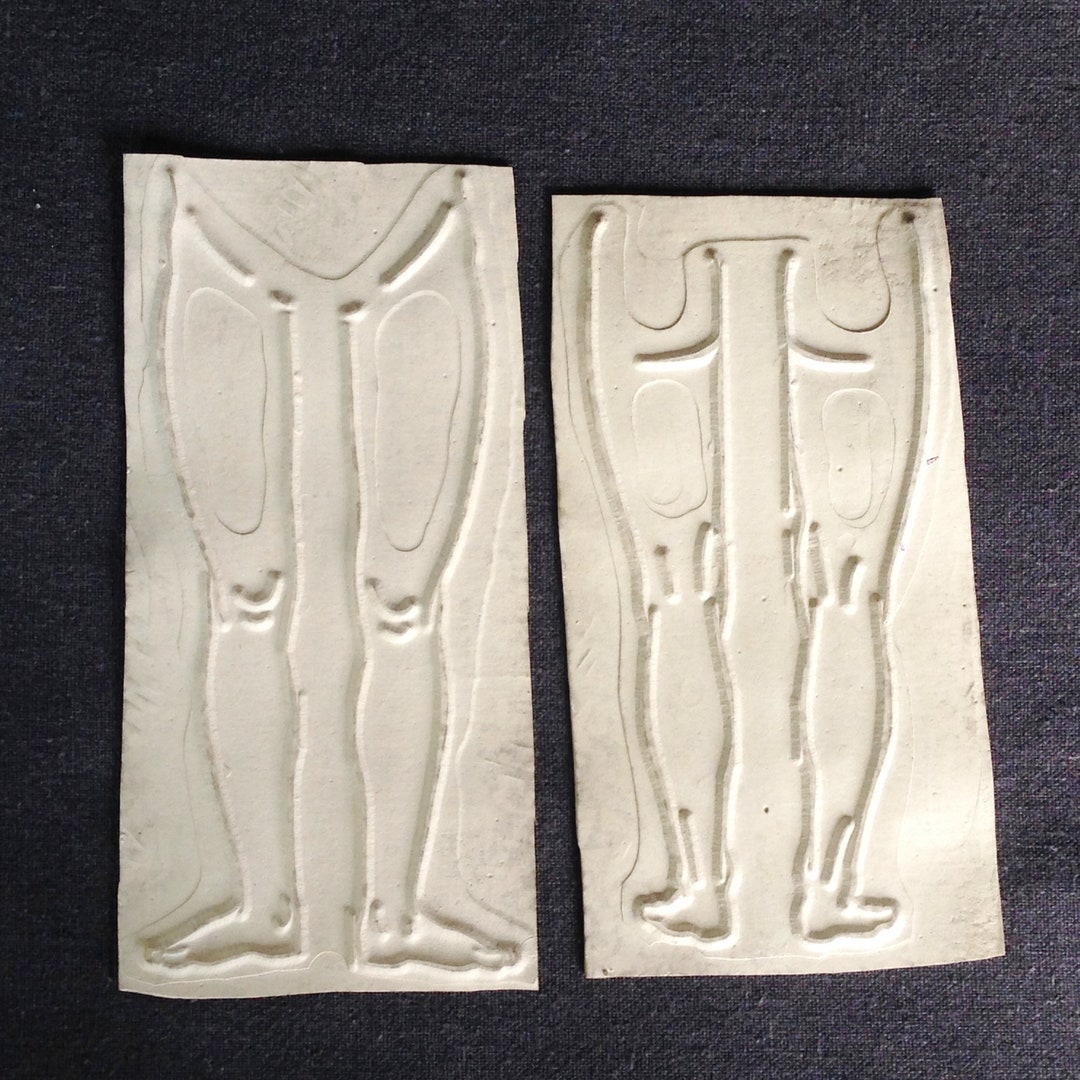 Vintage Front and Back Legs Soft Rubber Stamp. Large or Small, Choose ...