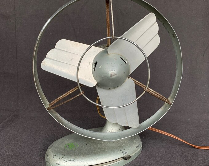 Vintage Retro Industrial Gray Metal Fan. End of Summer Heat Home ...
