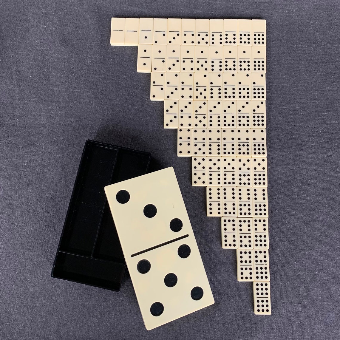 Vintage Double 9 Dominoes Set in Plastic Domino Box. Retro - Etsy
