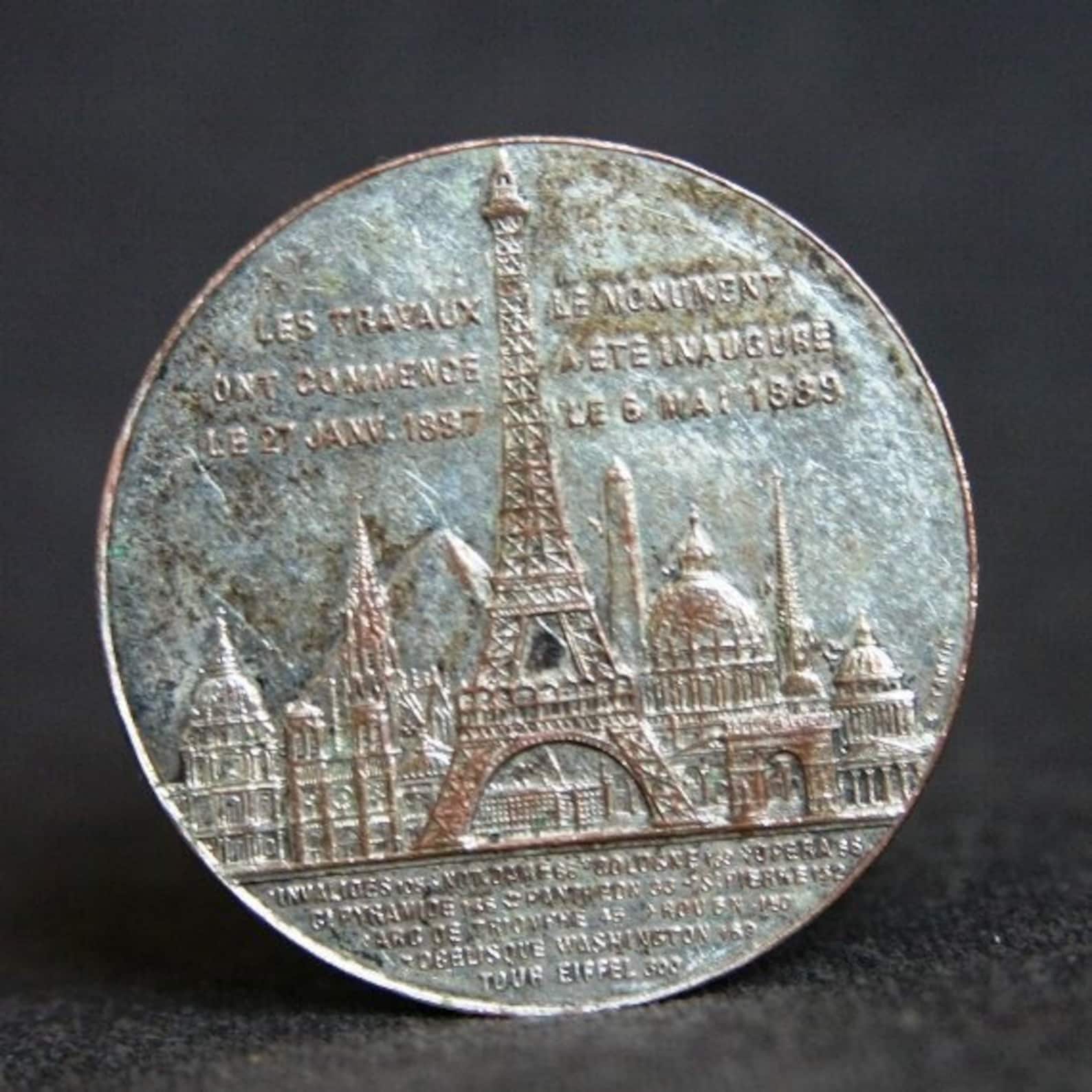 French Commemorative Souvenir From the Eiffel Tower in Paris. 1889 ...