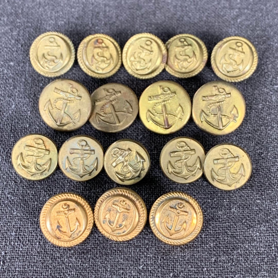 Sailors Buttons Instant Collection of 17. Vintage Rescued Navy Supply ...