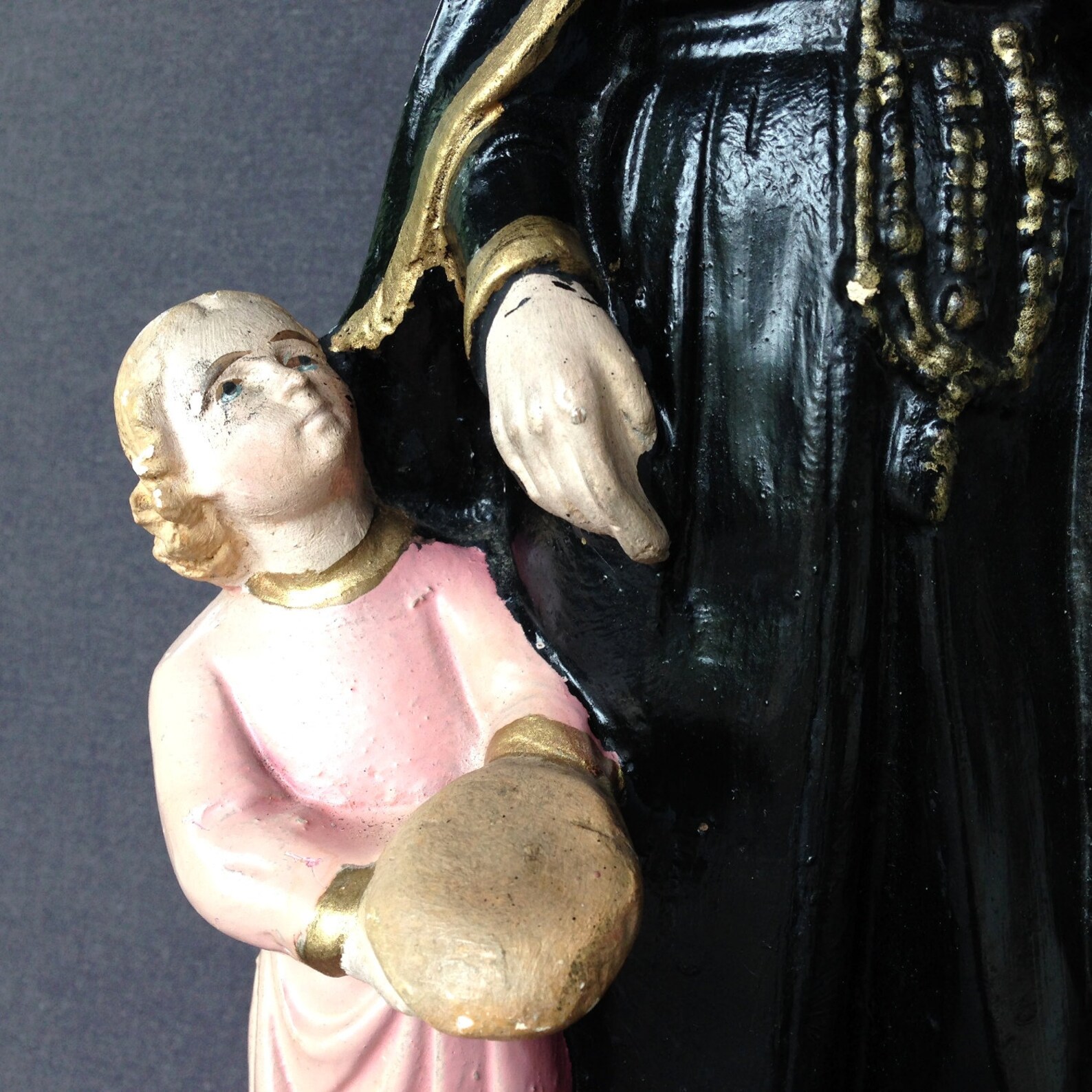 Large Vintage Saint With Child Angel Religious Statue. French Antique ...
