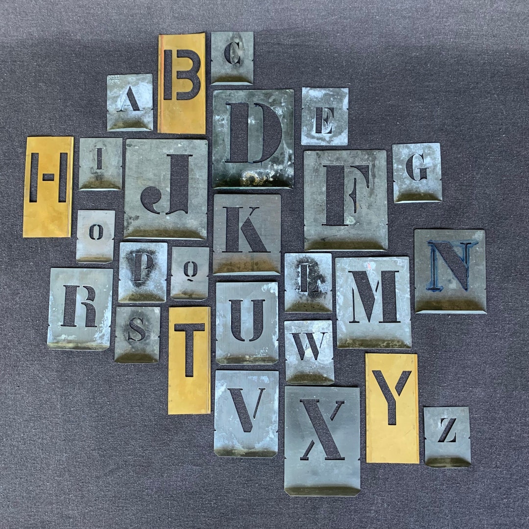 Vintage Stencil Alphabet. Complete A to Z Mixed Matched Set. Craft ...
