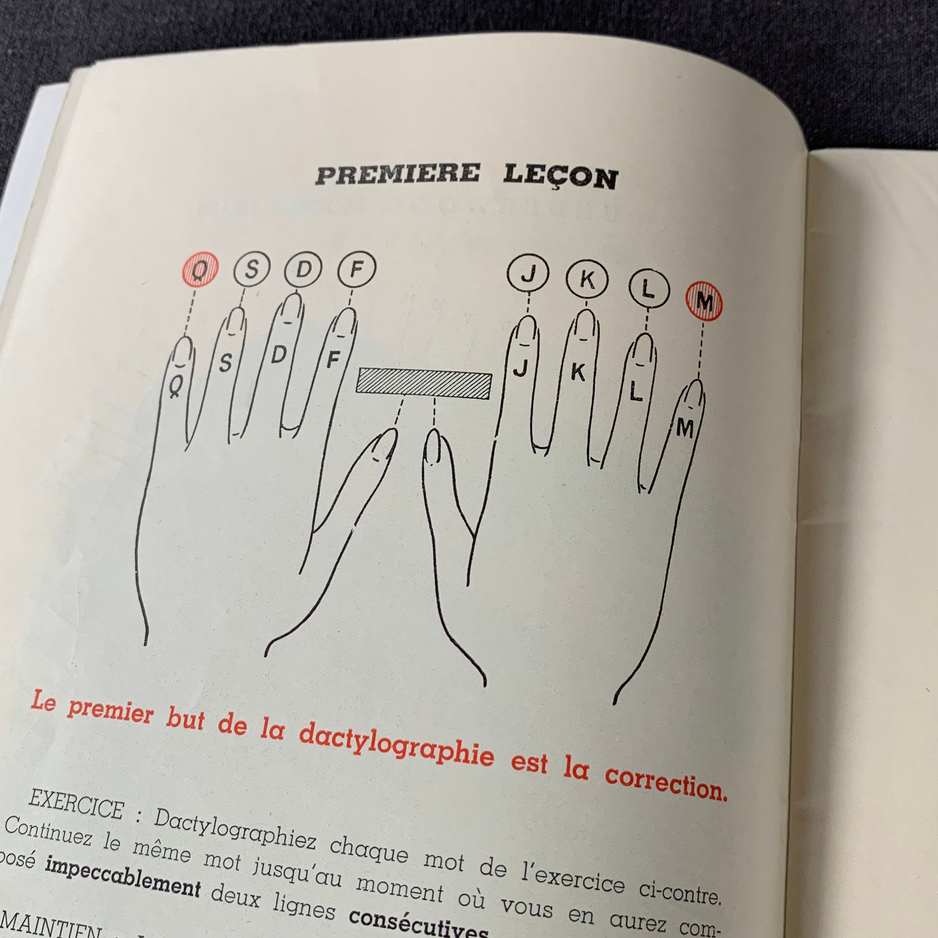 Vintage AZERTY Typing Learning Book. Retro Typewriter - Etsy