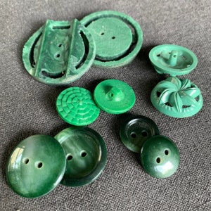 Retro Vintage Green Buttons Series. Assorted Instant Collection of ...