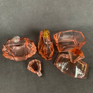 Boudoir Pink Glass Set of Decorative Perfume Bottles Trio. Vanity ...