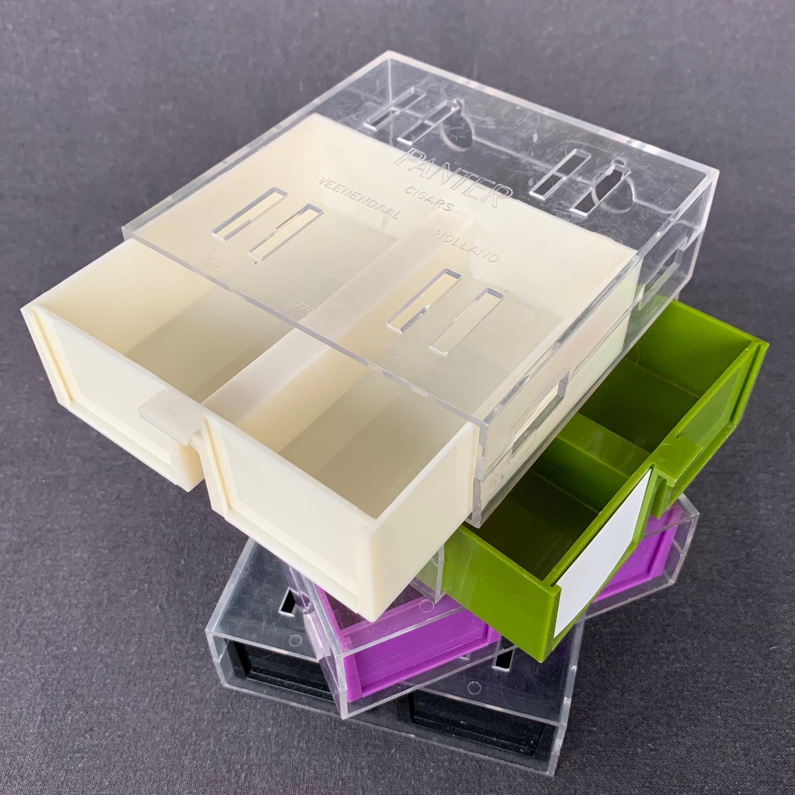 Vintage Plastic Drawer Storage Cabinet Branded Panter Cigars Holland ...