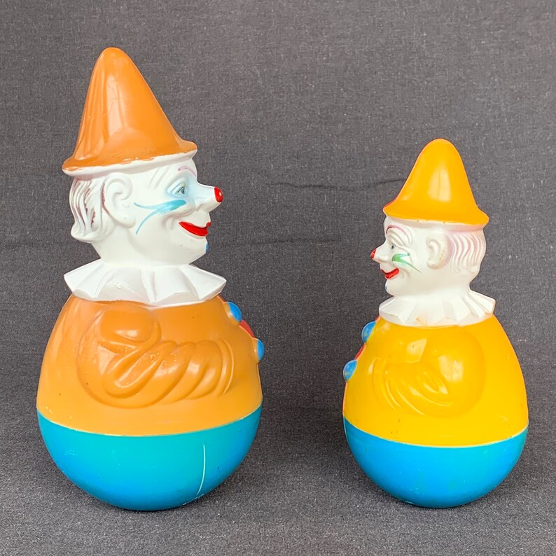 Vintage Toy Roly Poly Clowns Duo. Nursery Retro Decor Display. - Etsy