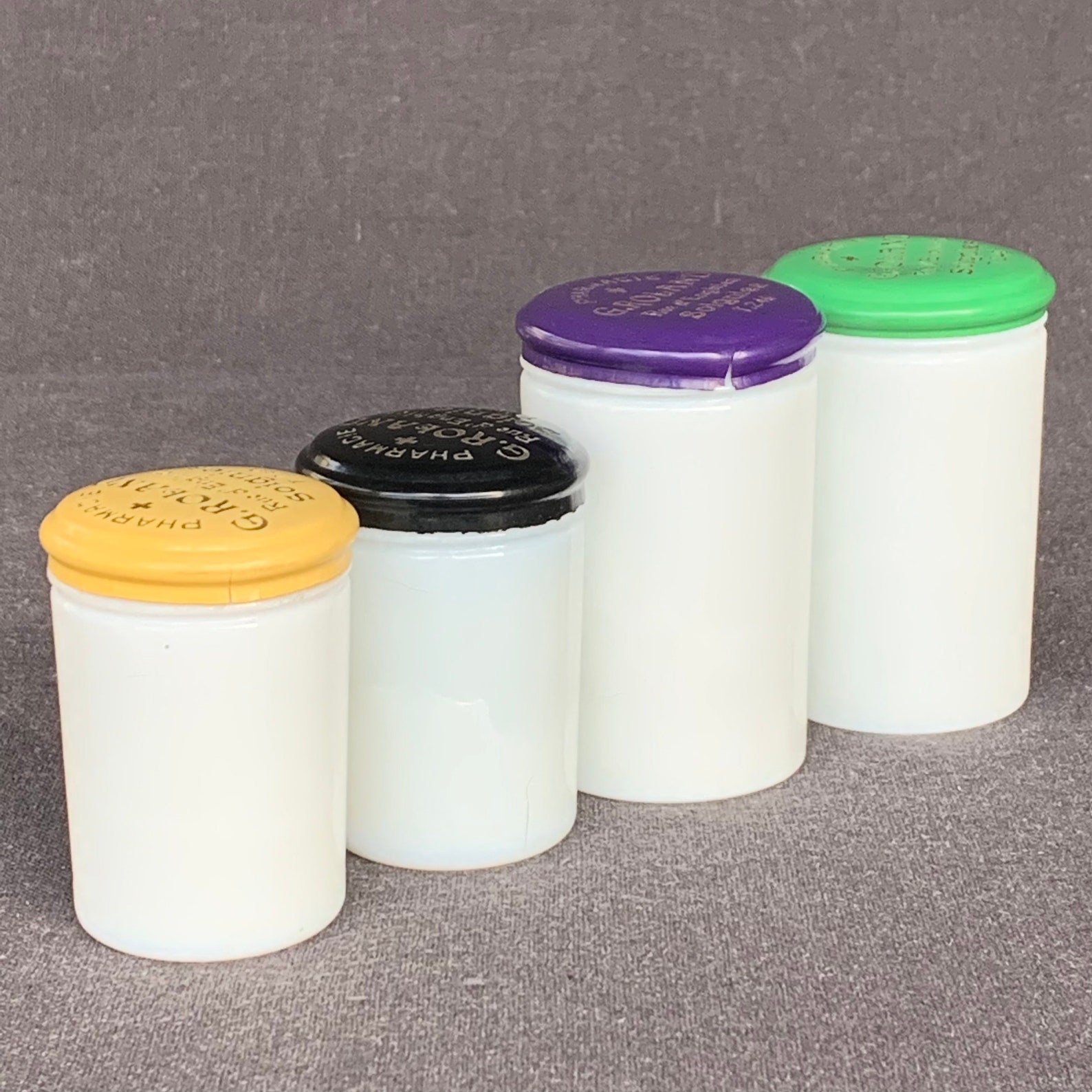 Vintage Pharmacy Porcelain Containers. Laboratory Scientist Set of 4 ...