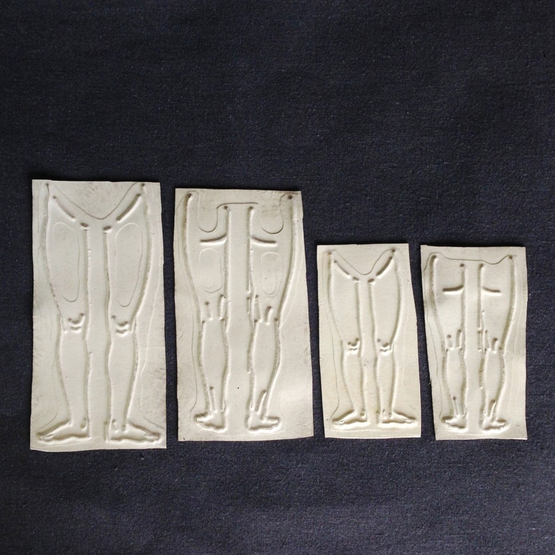 Vintage Front and Back Legs Soft Rubber Stamp. Large or Small, Choose ...
