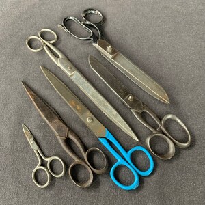 Vintage Scissors Instant Collection of 6 Pairs. Retro Office Craft ...
