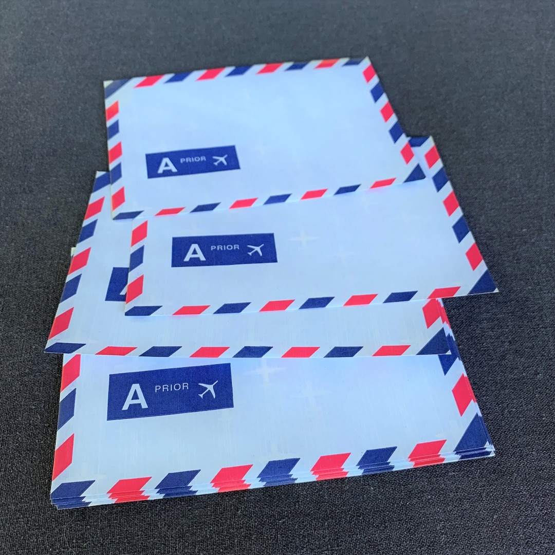 Vintage Air Mail Envelopes Set of 12 Identical. Snail Mail Writers Ooak ...
