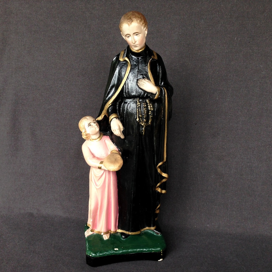 Large Vintage Saint With Child Angel Religious Statue. French Antique ...