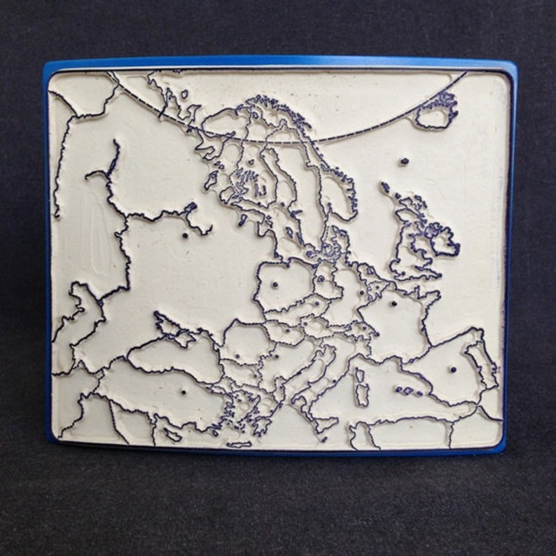 Vintage Europe Map Large Stamp Plate. Fabulous Find for Travel Journal ...