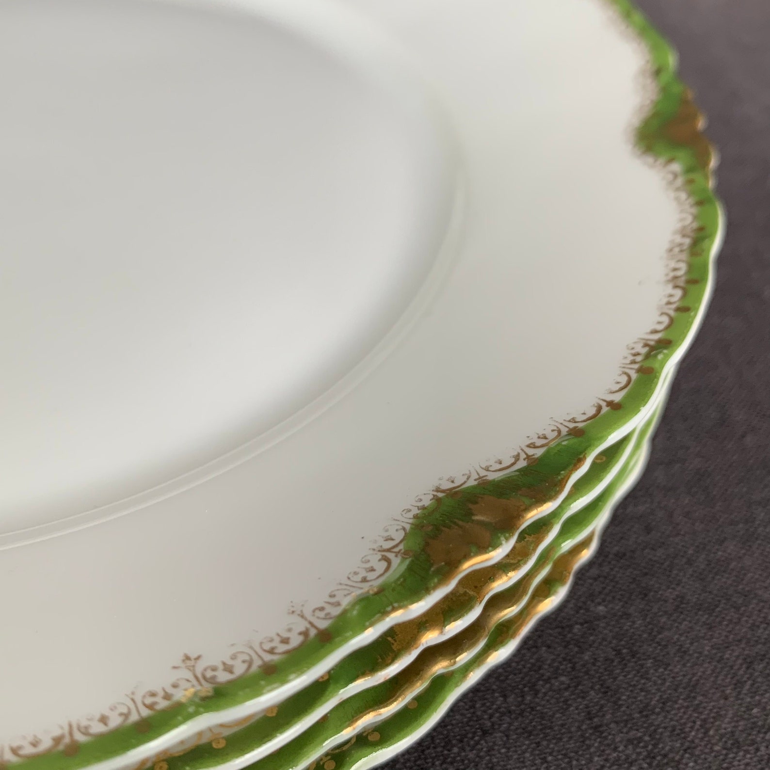 Vintage Rosenthal Dessert Plates Set of 4. Versailles Bavaria Green and ...