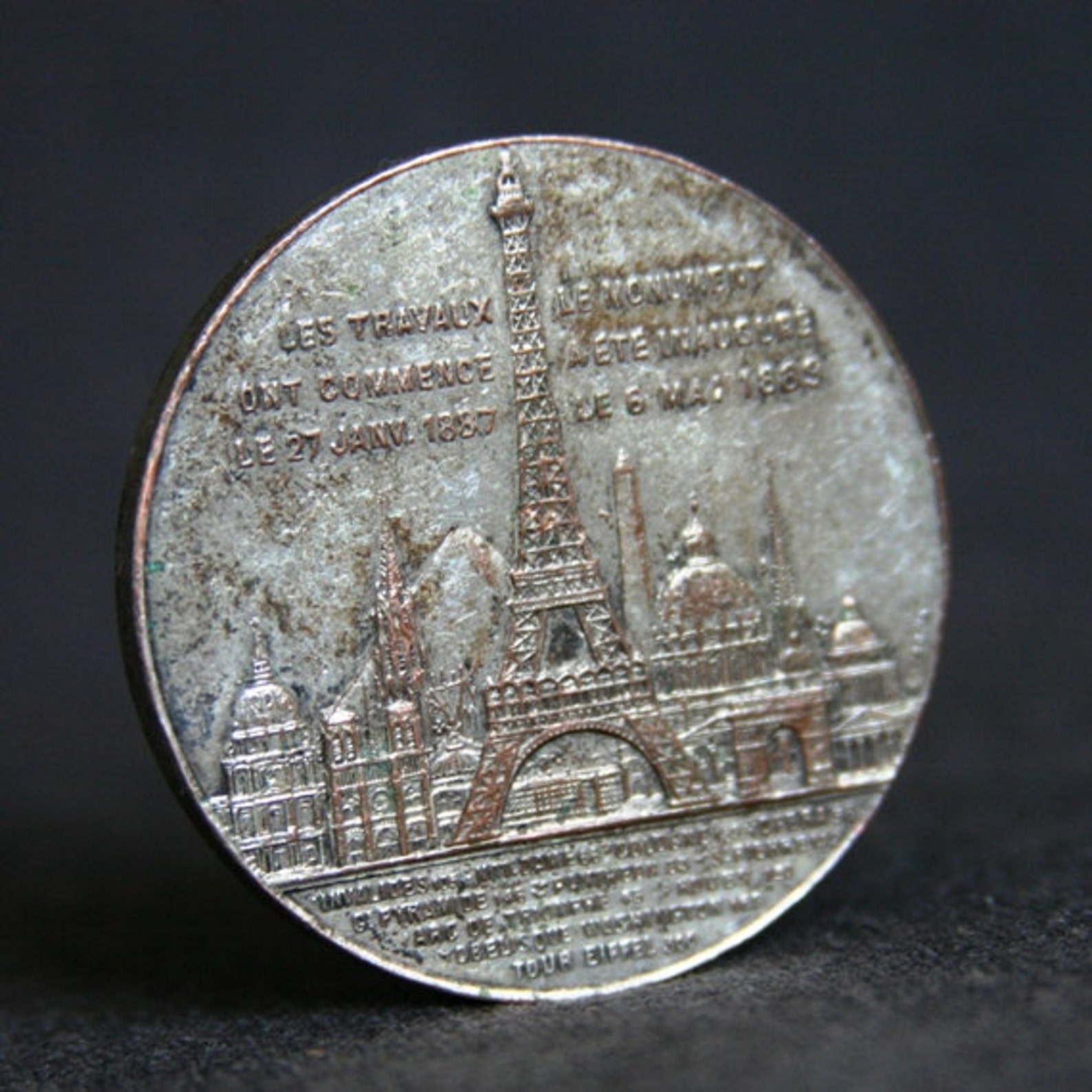 French Commemorative Souvenir From the Eiffel Tower in Paris. 1889 ...