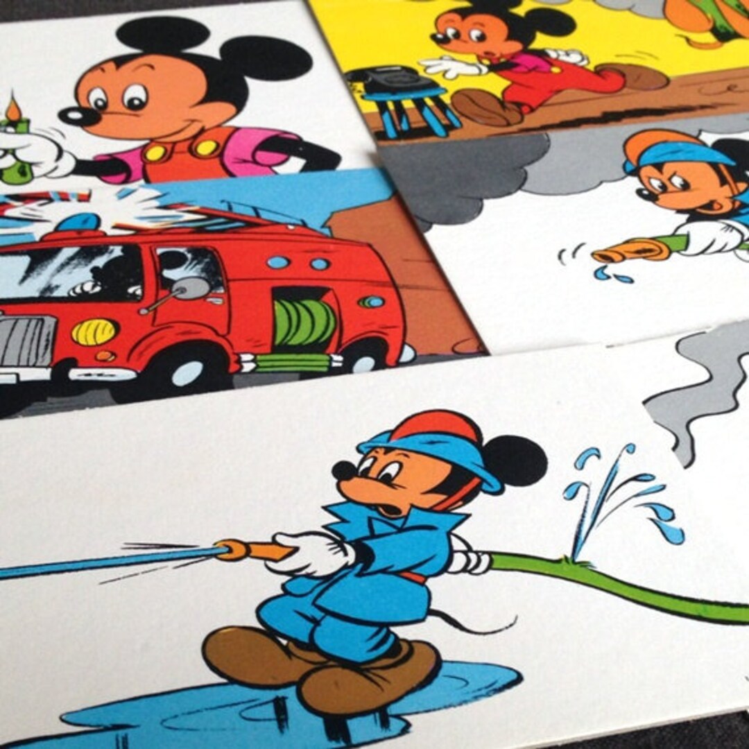 Mickey Fire-fighter. Vintage Educative Disney Picture Game. - Etsy