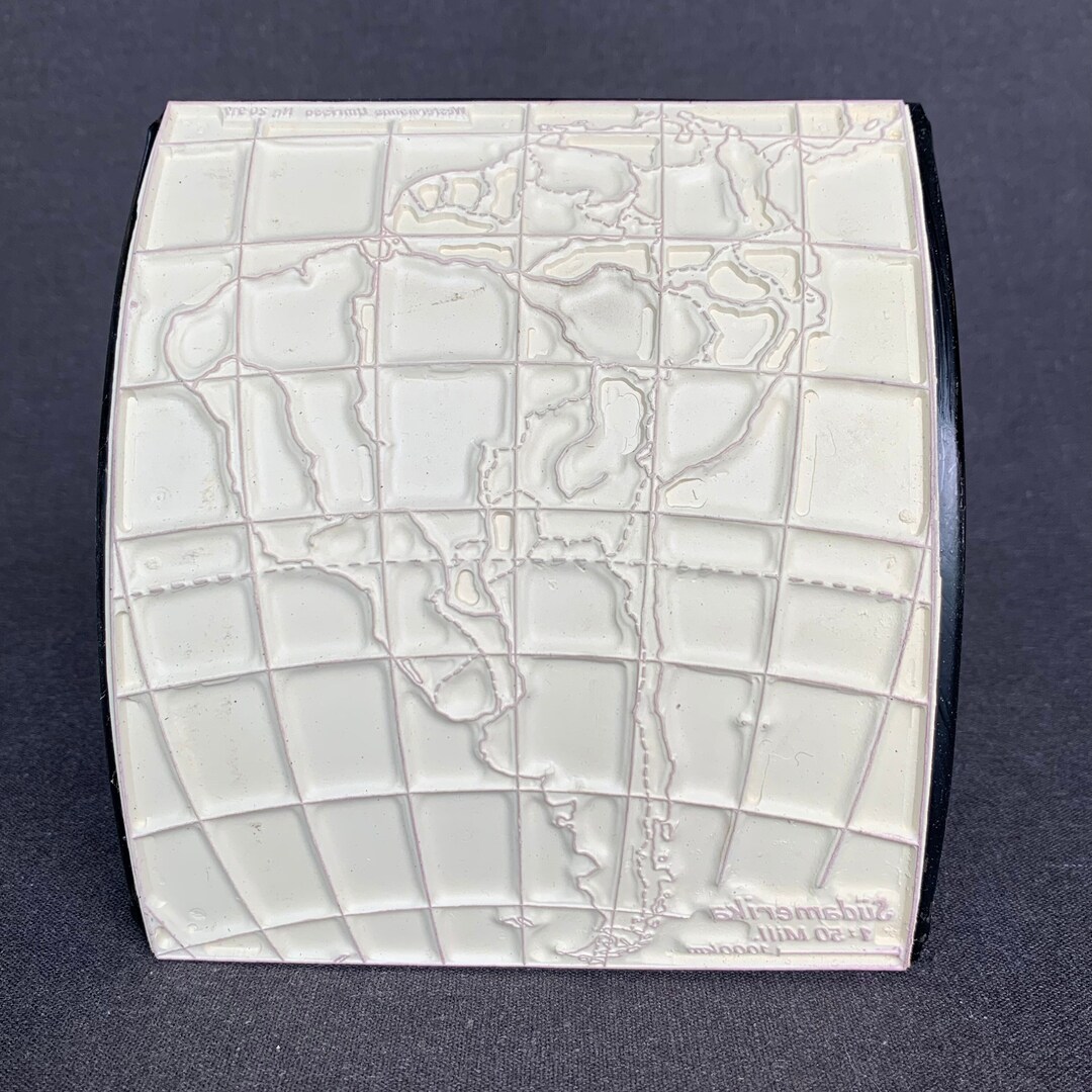 Vintage South America Map Stamp Printing Plate. Argentina Brasil Chile ...