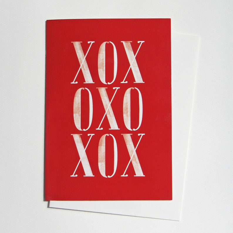 XOX Hugs and Kisses and a bit of Love typographic greeting | Etsy