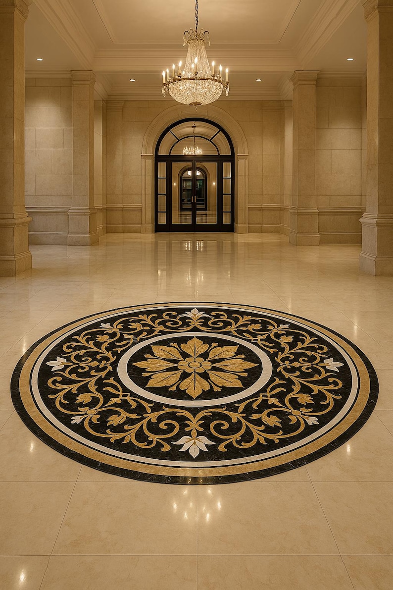 CNC Engraved Diamond Granite Mosaic – Luxury Epoxy Floor Tile - Etsy