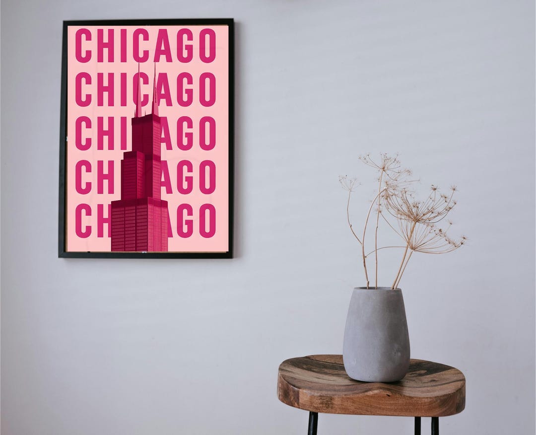 Chic Chicago Vertical Poster, Urban Art Print, Modern Decor, Gift for ...