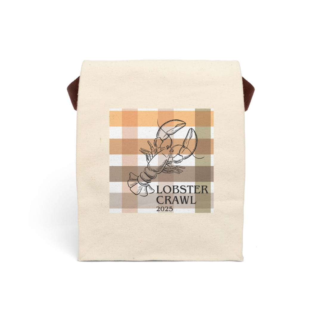 Lobster Crawl Canvas Lunch Bag, Eco-friendly Tote, Beach Picnic ...