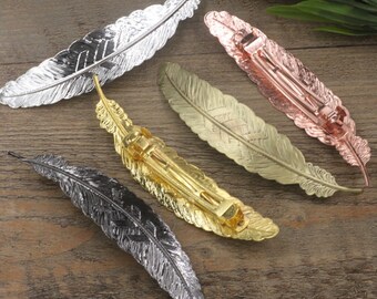 Feather barrette | Etsy