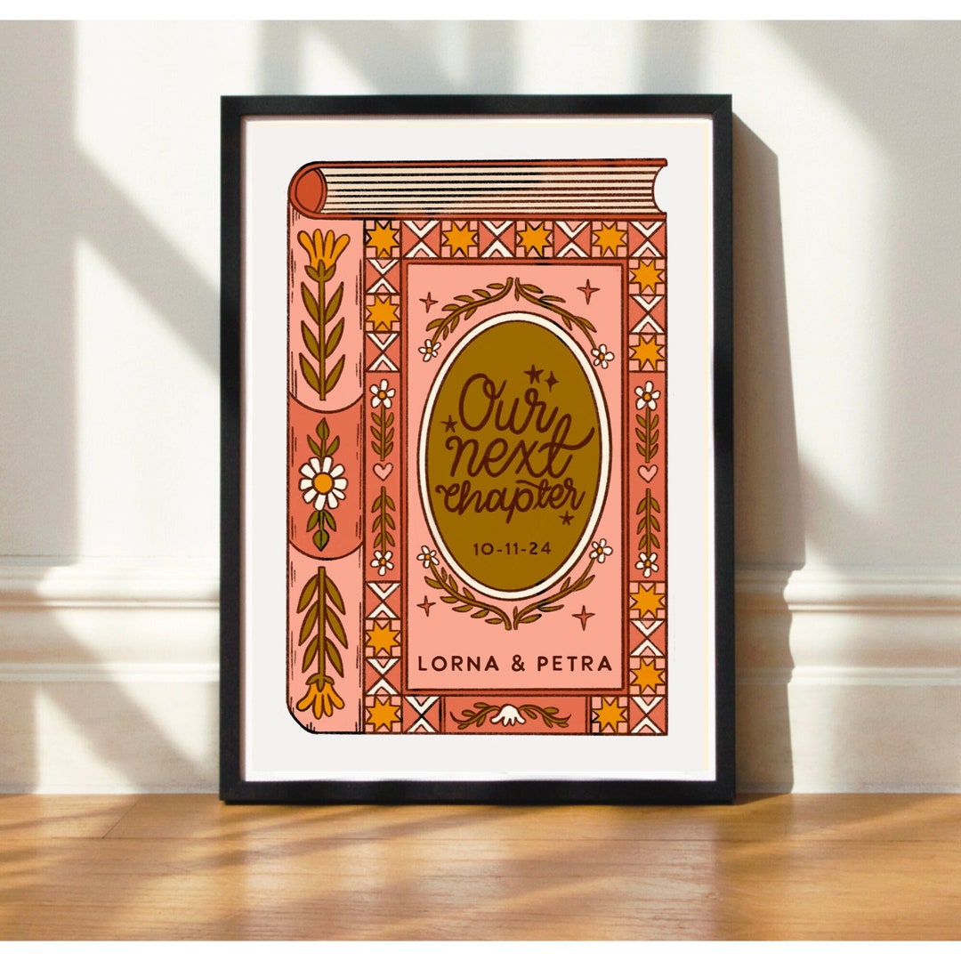 Art Print Our Next Chapter Custom Hand Lettered Typography Illustration ...