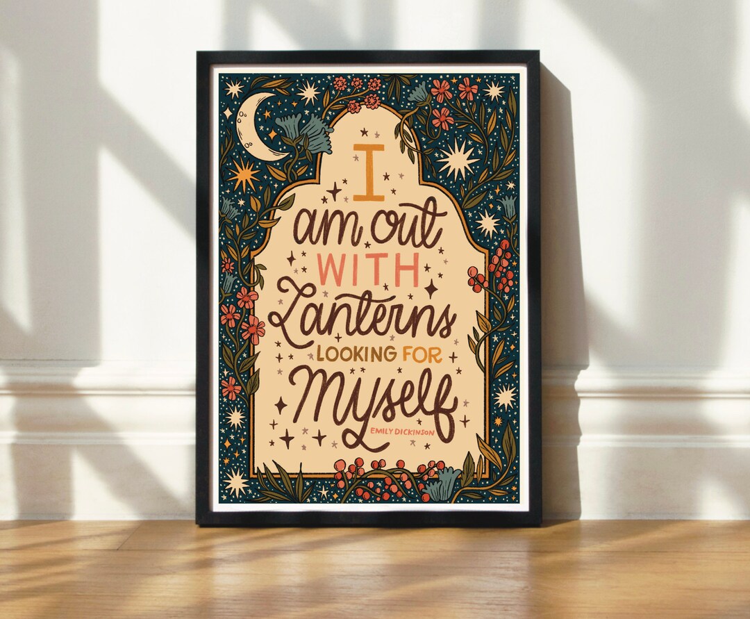 A3 Art Print | Emily Dickinson Hand Lettered Quote | Illustration and ...
