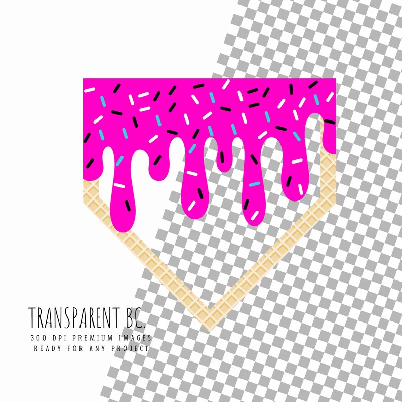 Pink Jersey Dripping Numbers|sprinkles Ice Cream Numbers|homeplate Png ...