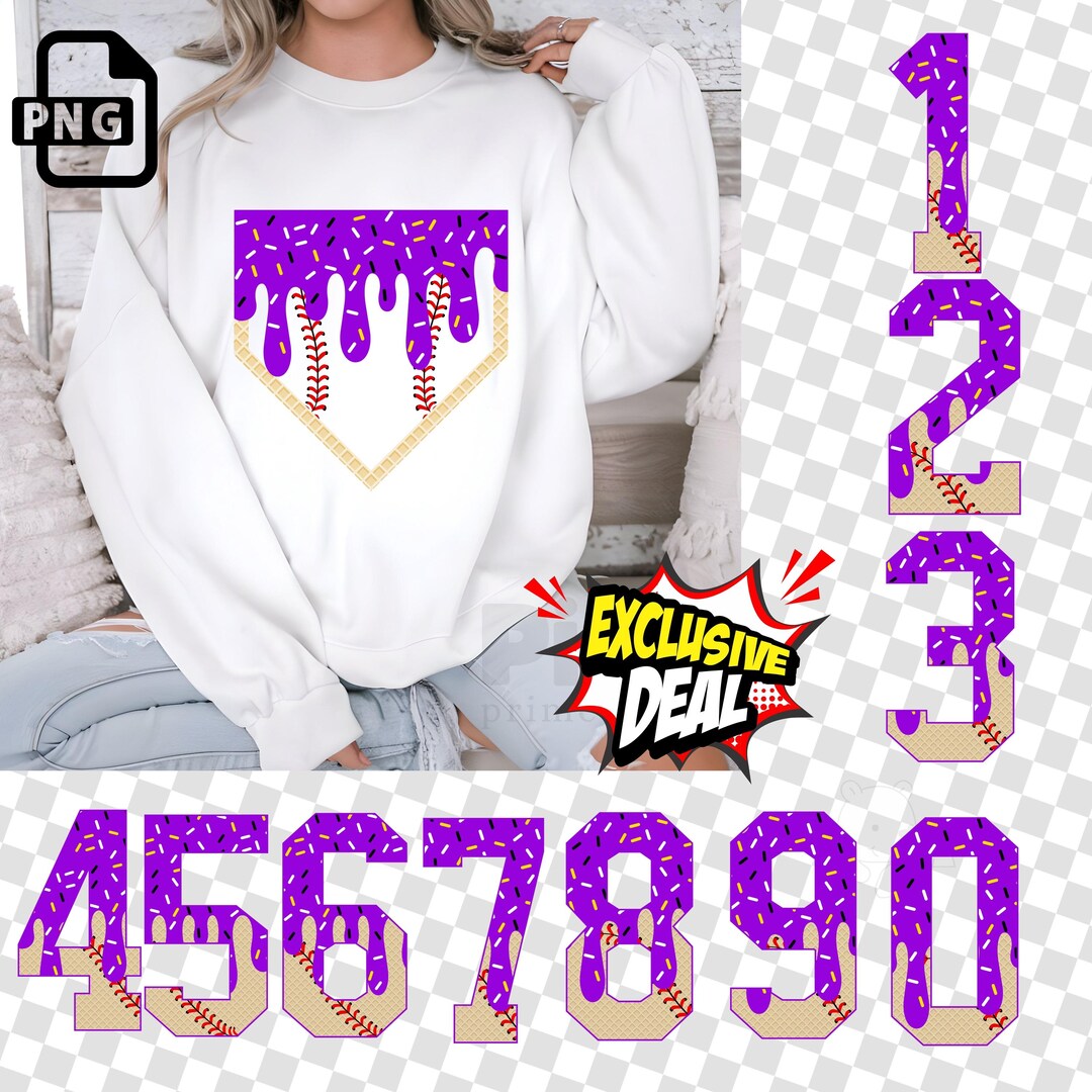 Dripping Numbers|sprinkles Ice Cream Numbers|homeplate Png|dripping ...