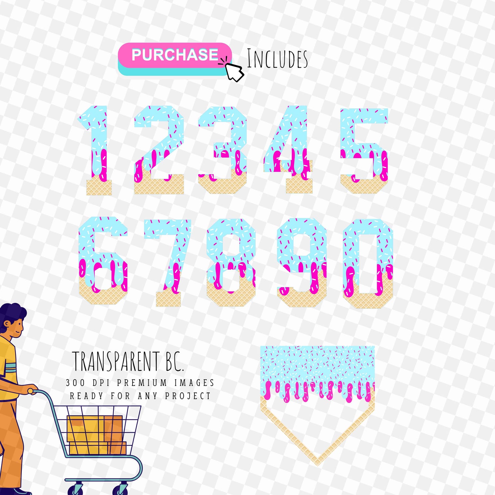 Jersey Dripping Numbers|sprinkles Ice Cream Numbers|homeplate Png ...