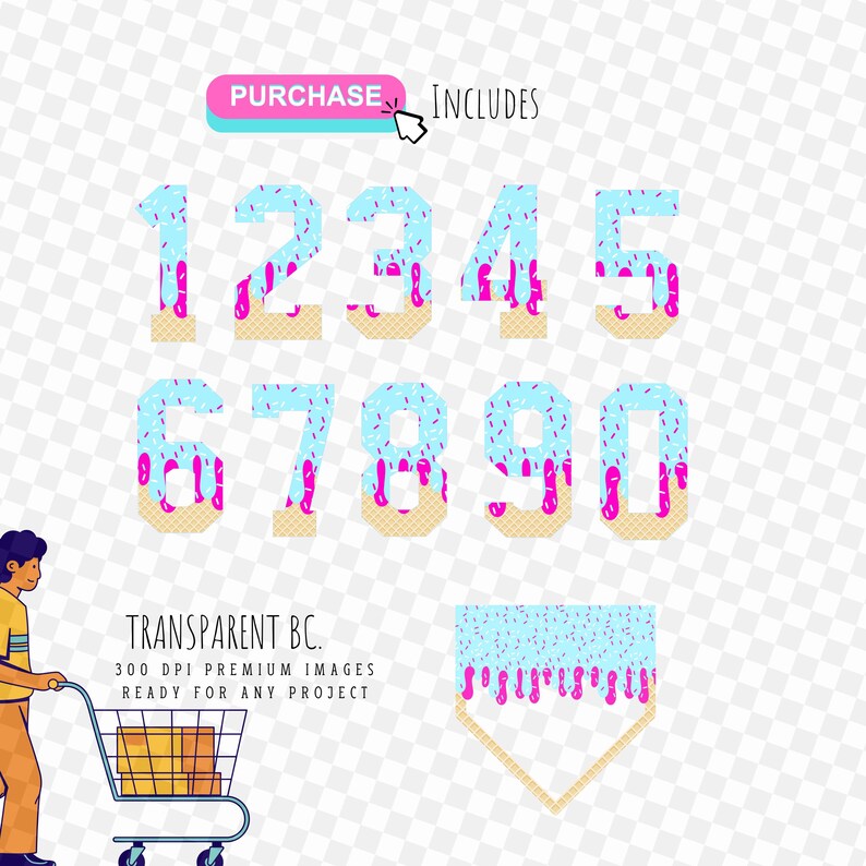 Jersey Dripping Numbers|sprinkles Ice Cream Numbers|homeplate Png ...