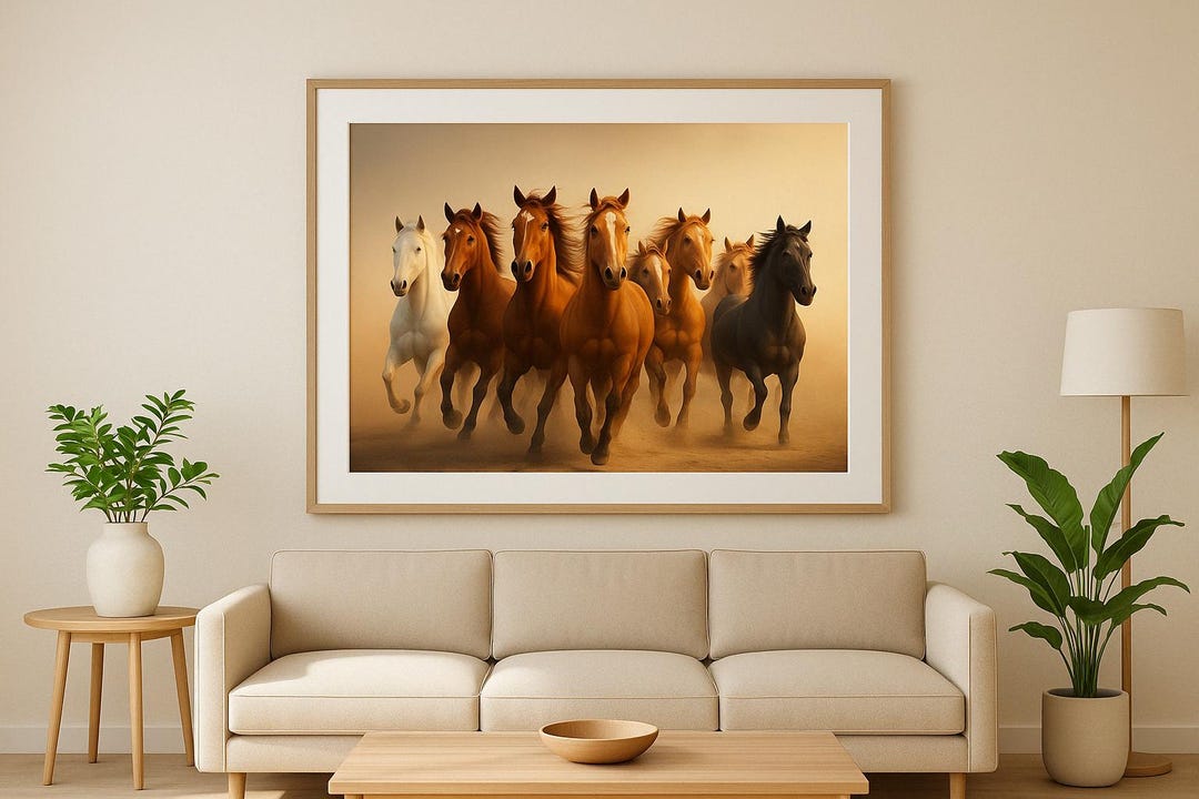 Eight Horses Wall Art – Feng Shui Printable Poster, Galloping Horse ...