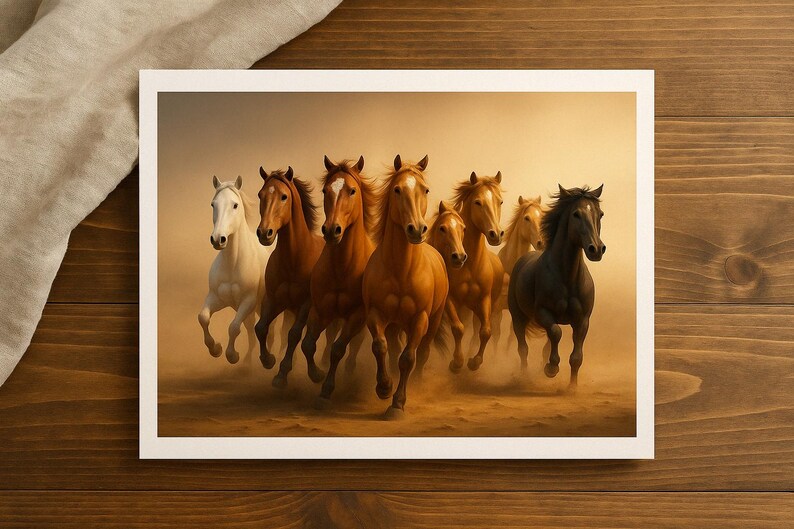 Eight Horses Wall Art – Feng Shui Printable Poster, Galloping Horse ...