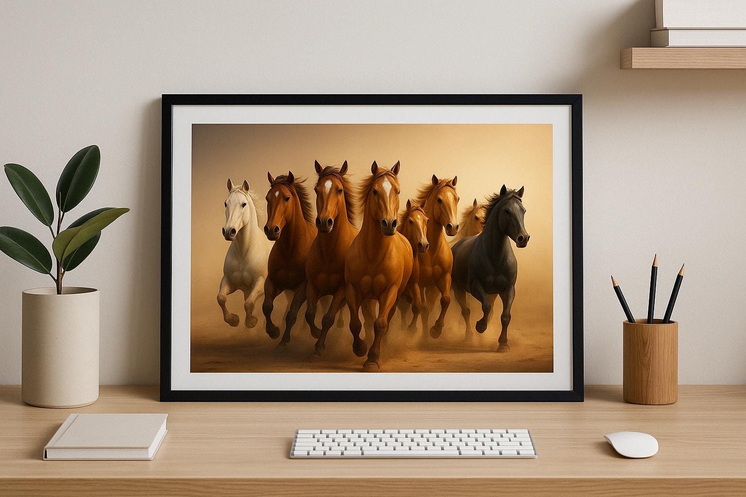 Eight Horses Wall Art – Feng Shui Printable Poster, Galloping Horse ...