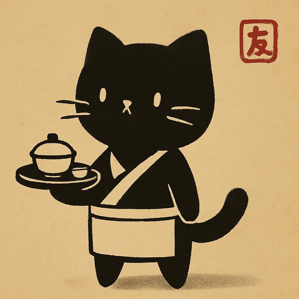Black Cat Waiter Wall Art – Japanese Minimalist Printable Art – HOHA ...