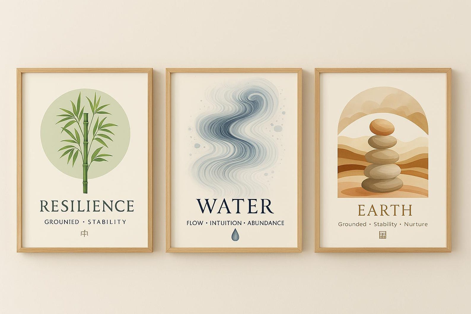 Five Elements Wall Art Set – Feng Shui 5 Elements Poster Collection ...