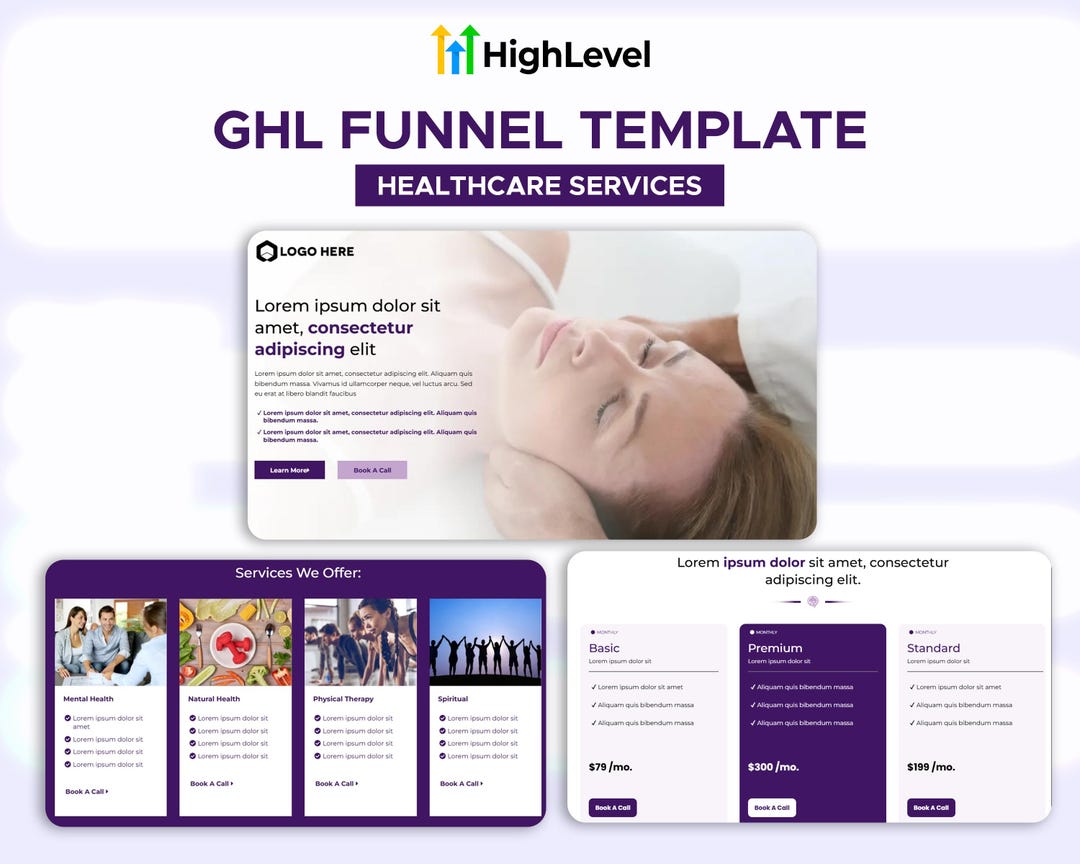 Go High Level Funnel Template Pre-built Design Layout for Healthcare ...