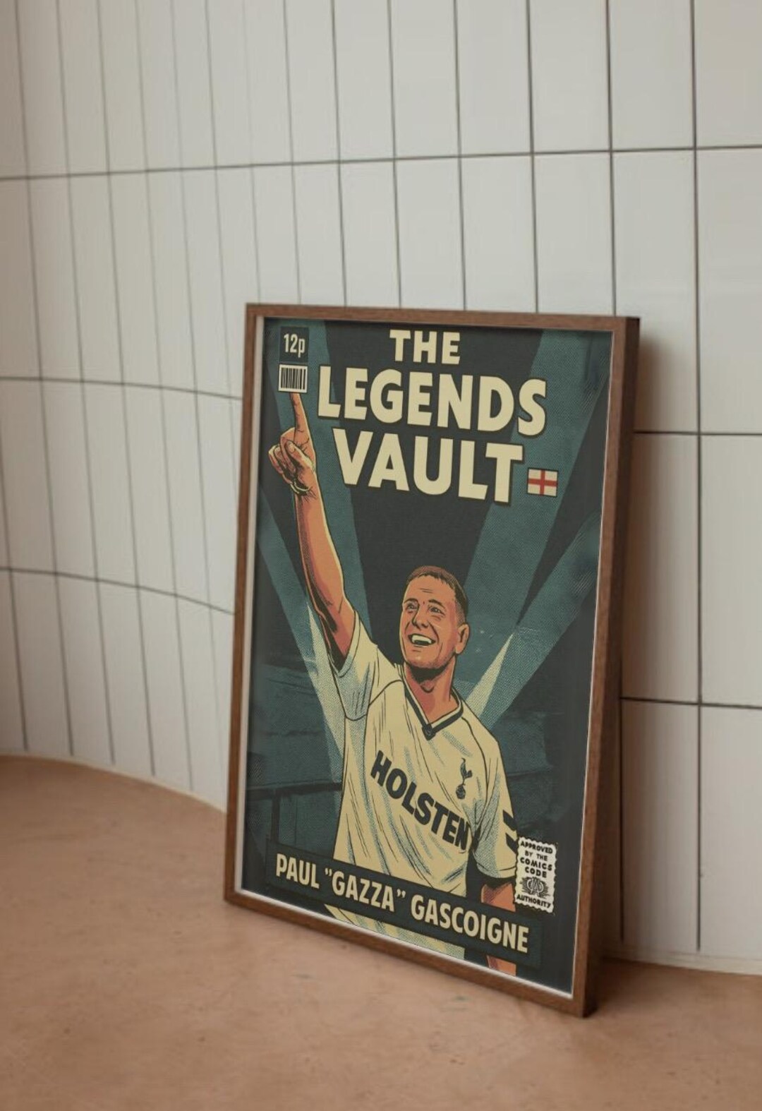 Paul Gazza Gascoigne Tottenham Hotspur Spurs Comic Book Print Wall Art ...