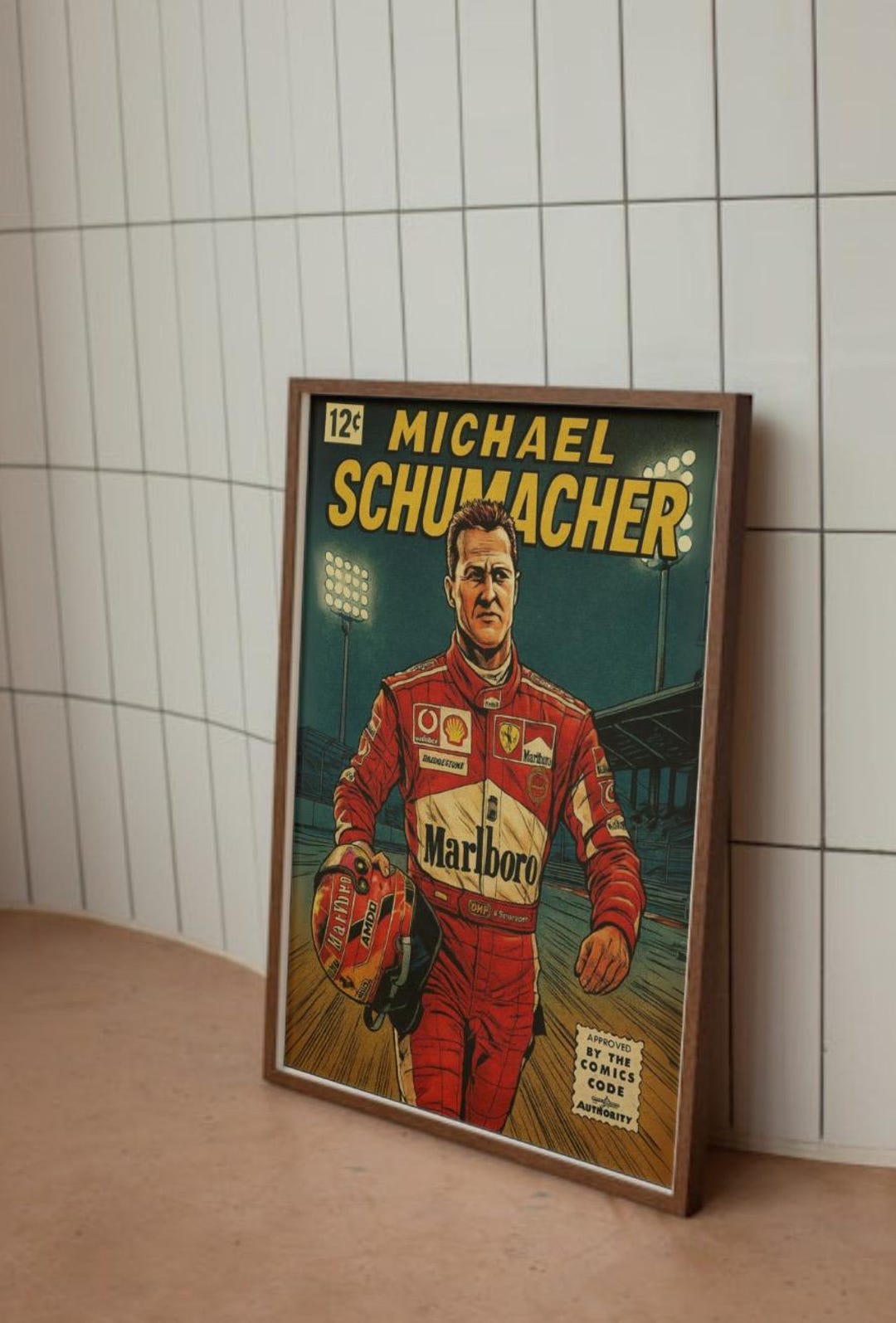 Michael Schumacher F1 Comic Book Print Wall Art Poster - Formula One ...